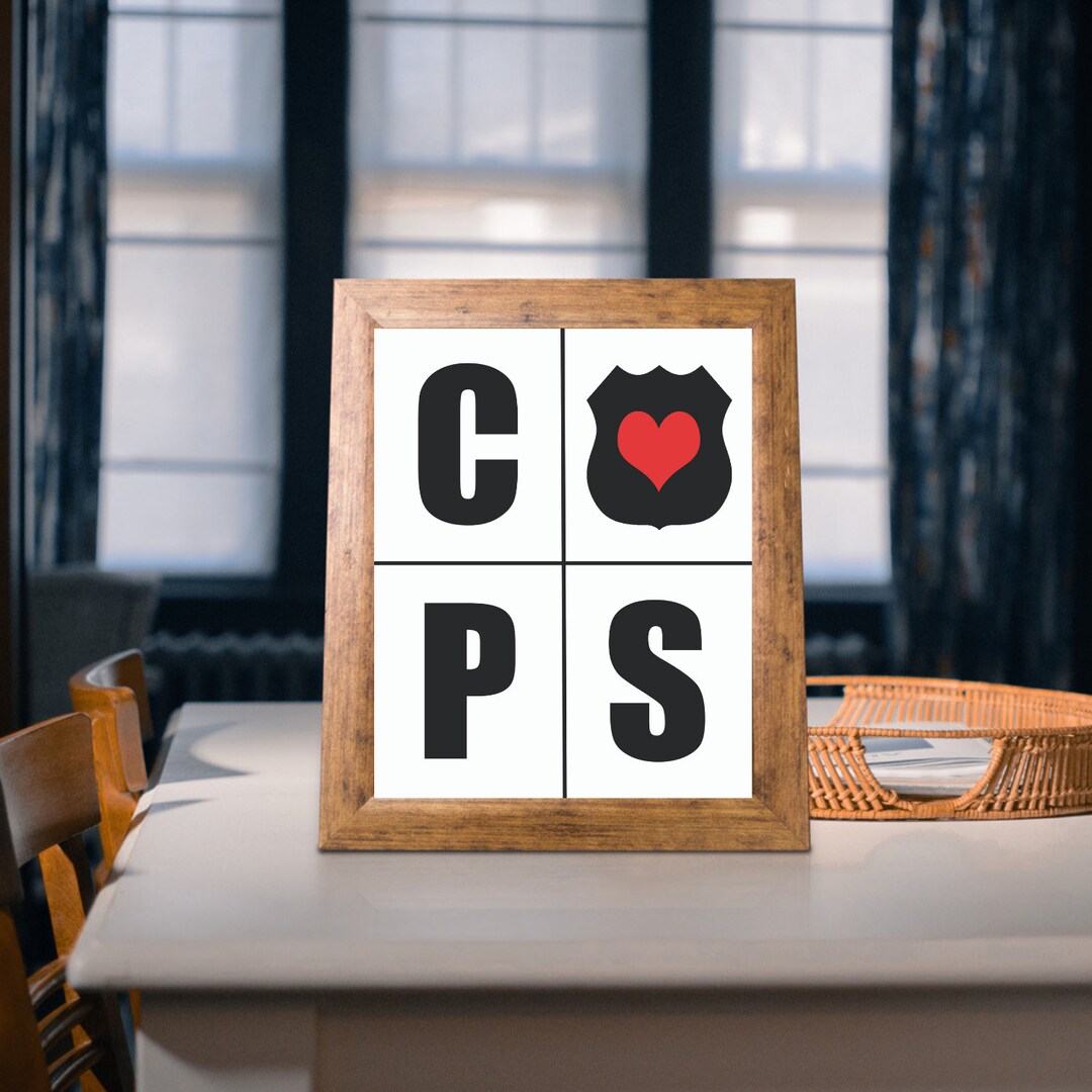 Badge Cop Print, Cops Printable Art, Cop Retirement Sign, Cop Decor ...
