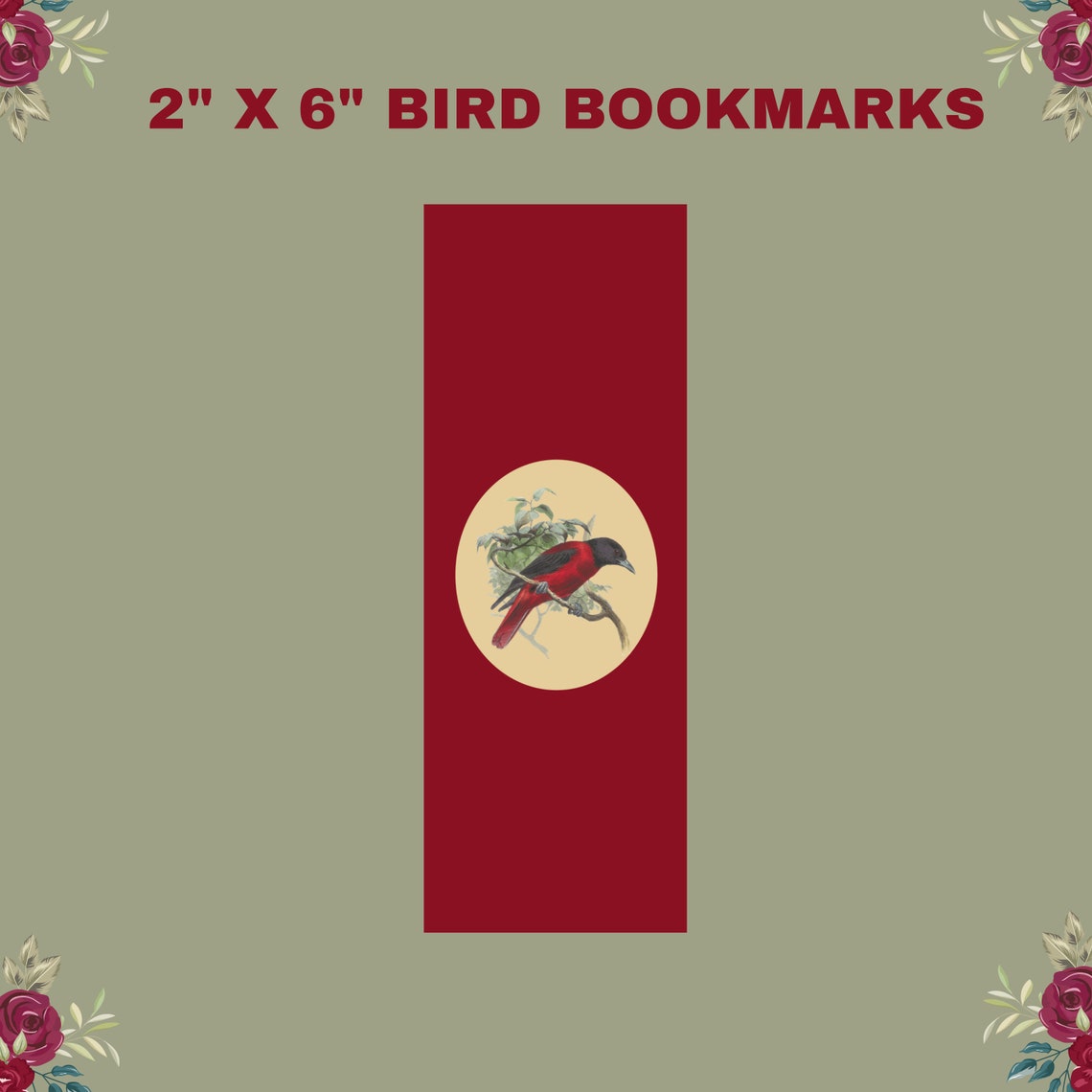 Printable Bird Bookmarks, Set of 6 Bird Bookmarks, Digital Bookmark ...