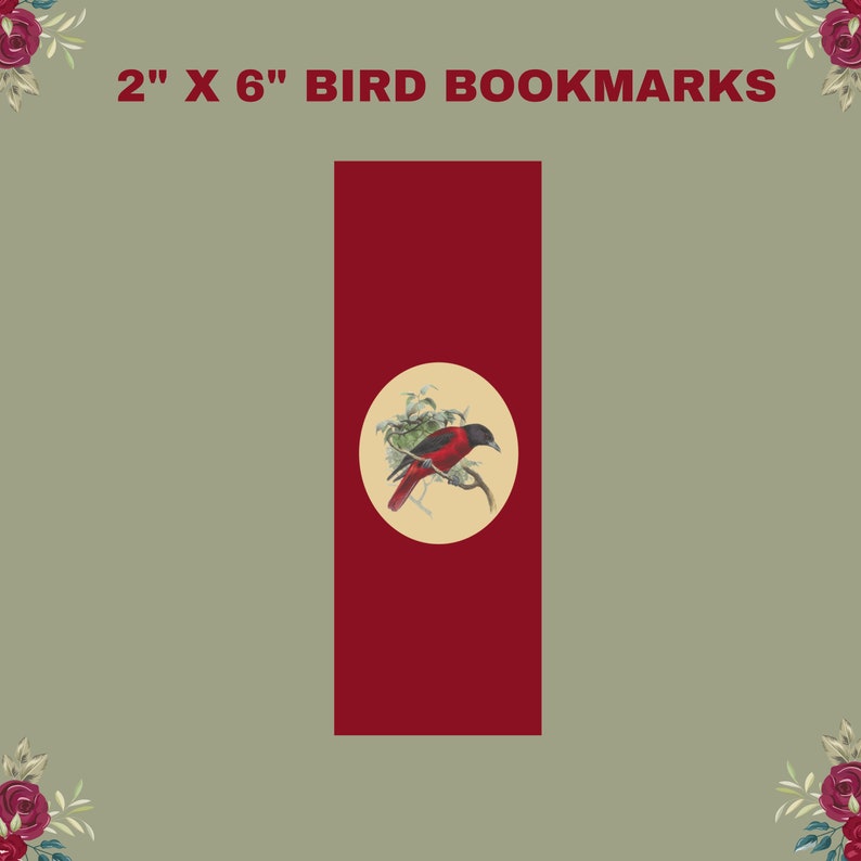 Printable Bird Bookmarks, Set of 6 Bird Bookmarks, Digital Bookmark ...