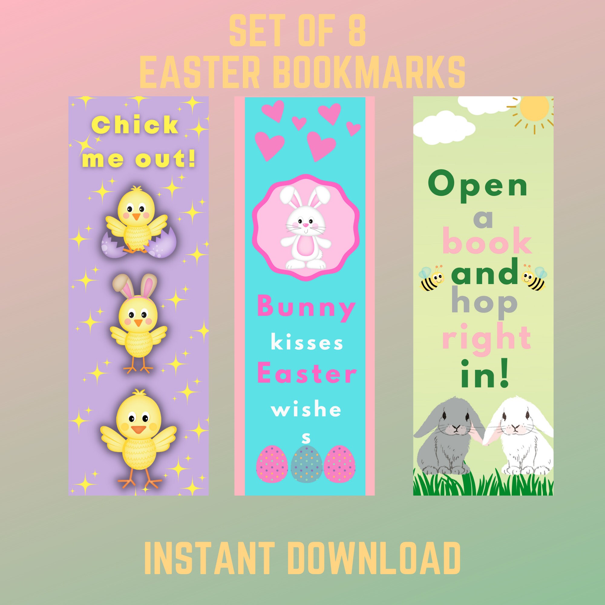 Easter Bookmarks, Easter Gifts,easter Activities, Easter Bookmarks for ...
