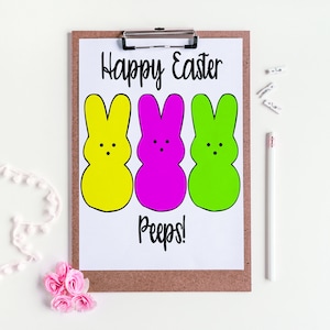 Happy Easter Peeps! Wall Art, Easter Peeps Sign, Easter Peeps, Easter ...