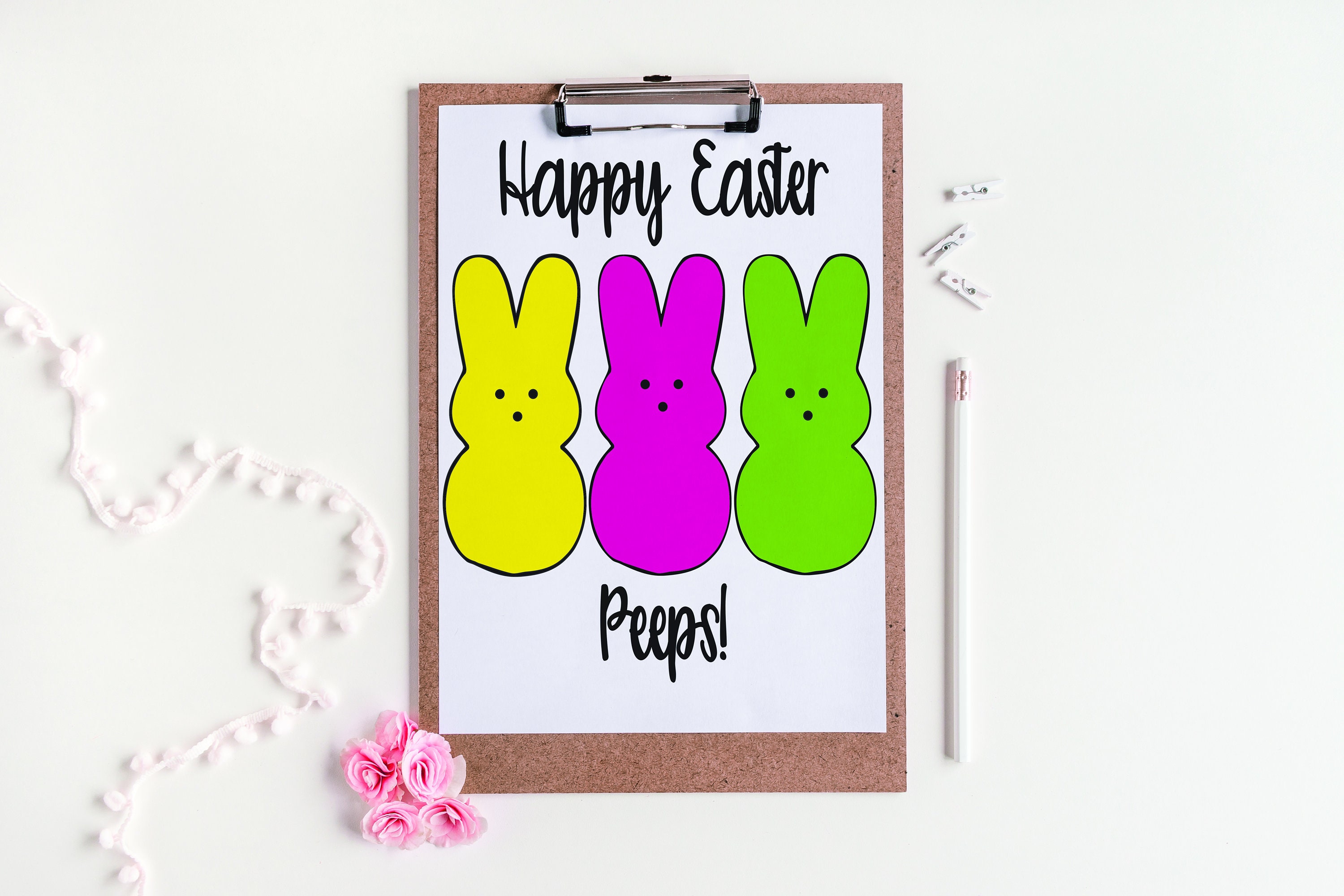 Happy Easter Peeps! Wall Art, Easter Peeps Sign, Easter Peeps, Easter ...
