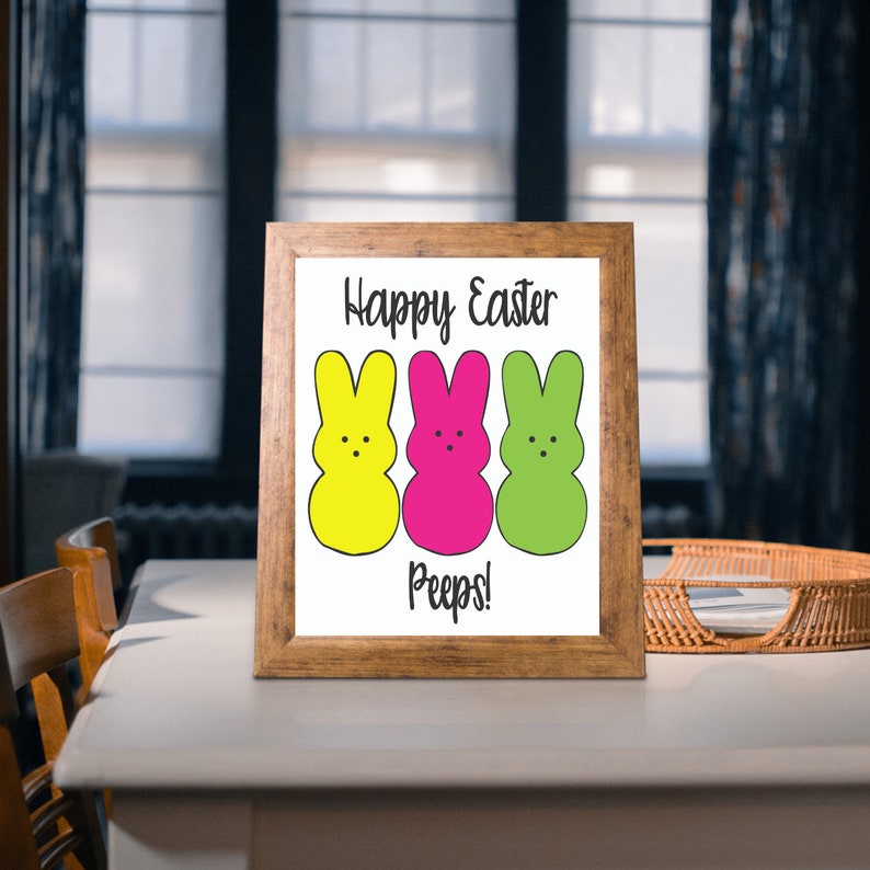 Happy Easter Peeps! Wall Art, Easter Peeps Sign, Easter Peeps, Easter ...