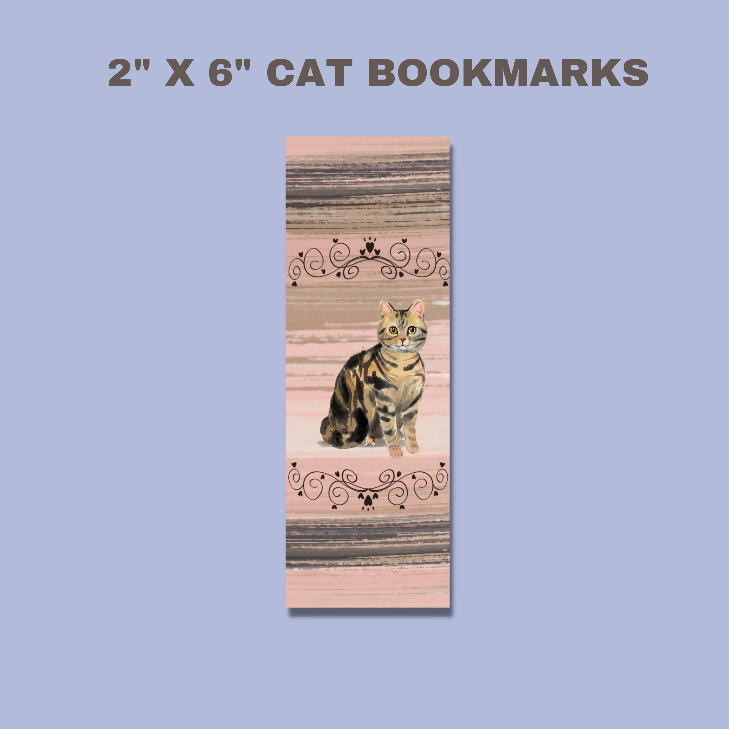 Printable Cat Bookmarks, Set of 6 Cat Bookmarks, Cute Cate Bookmarks ...
