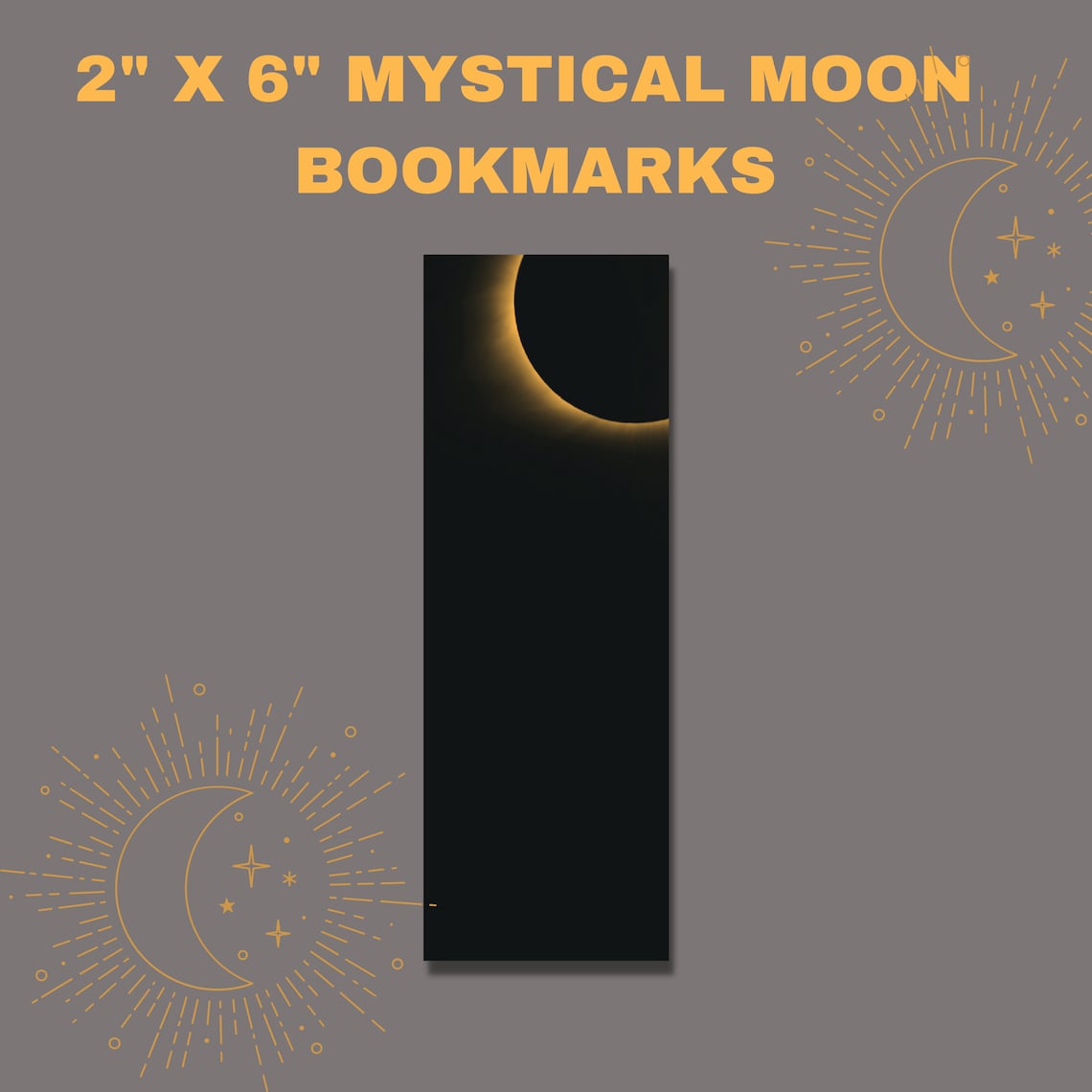 Mystical Moon Bookmarks Set of 9, Printable Moon Bookmarks, 2x6 ...