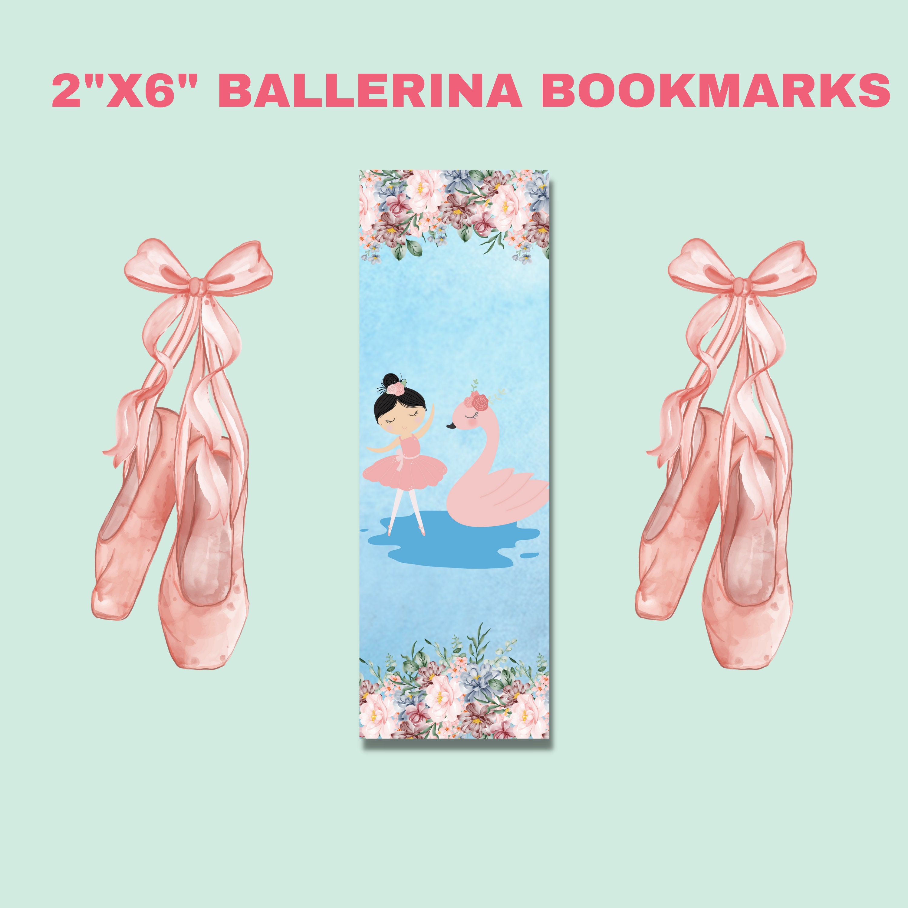 Ballerina Bookmarks Set of 9, Dancer Bookmark, Ballet Bookmark, 2"x6 ...