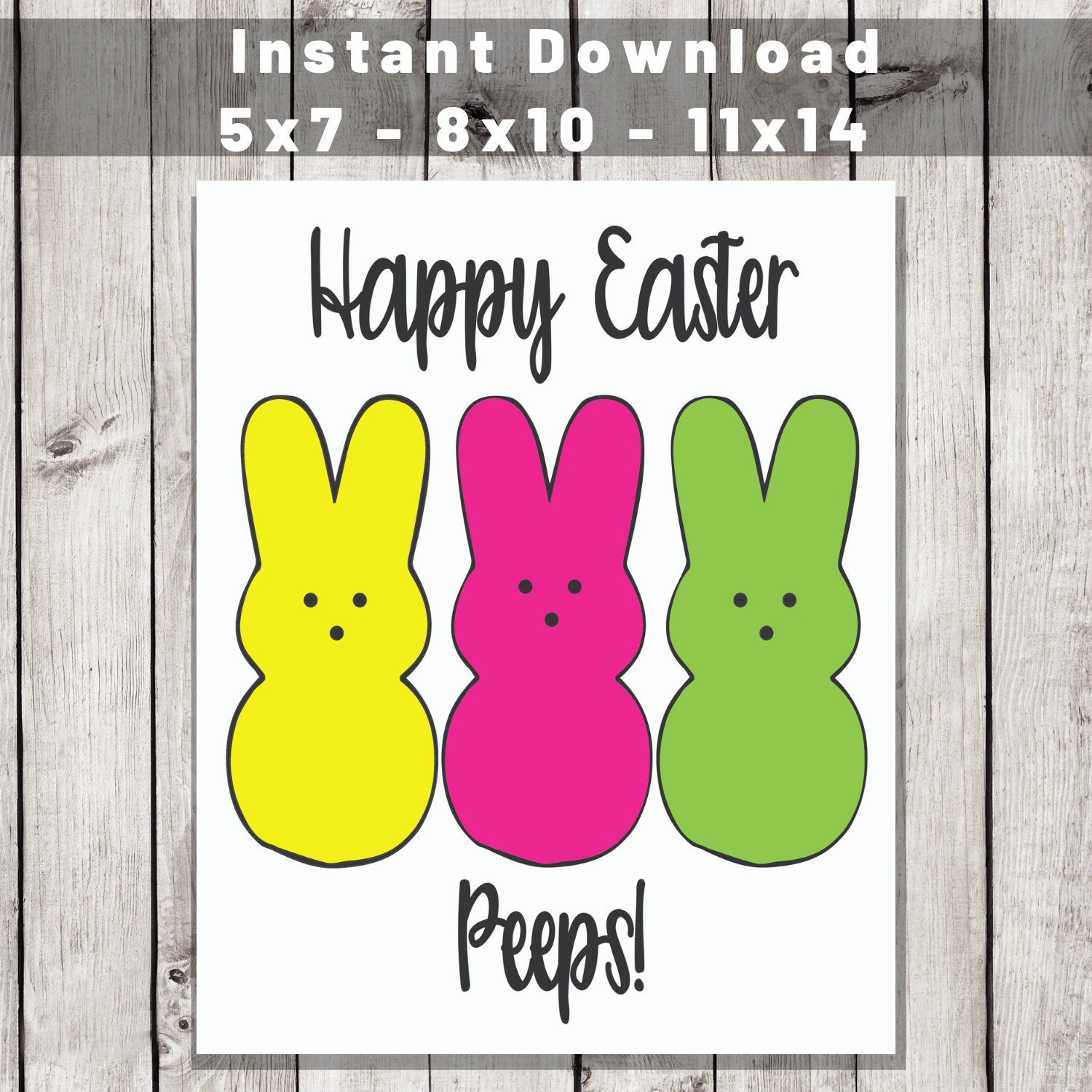 Happy Easter Peeps! Wall Art, Easter Peeps Sign, Easter Peeps, Easter ...
