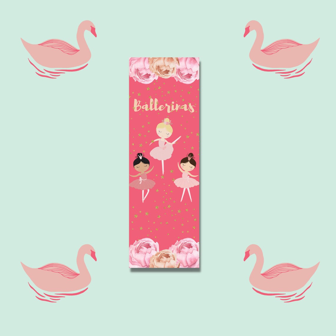 Ballerina Bookmarks Set of 9, Dancer Bookmark, Ballet Bookmark, 2"x6 ...