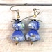 Blue Crusty Earrings Rustic Earrings Squished Cone Earrings Raku ...