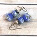 Blue Crusty Earrings Rustic Earrings Squished Cone Earrings - Etsy