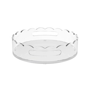 Acrylic Scalloped Round Tray With Handles - 10" Diameter - Etsy