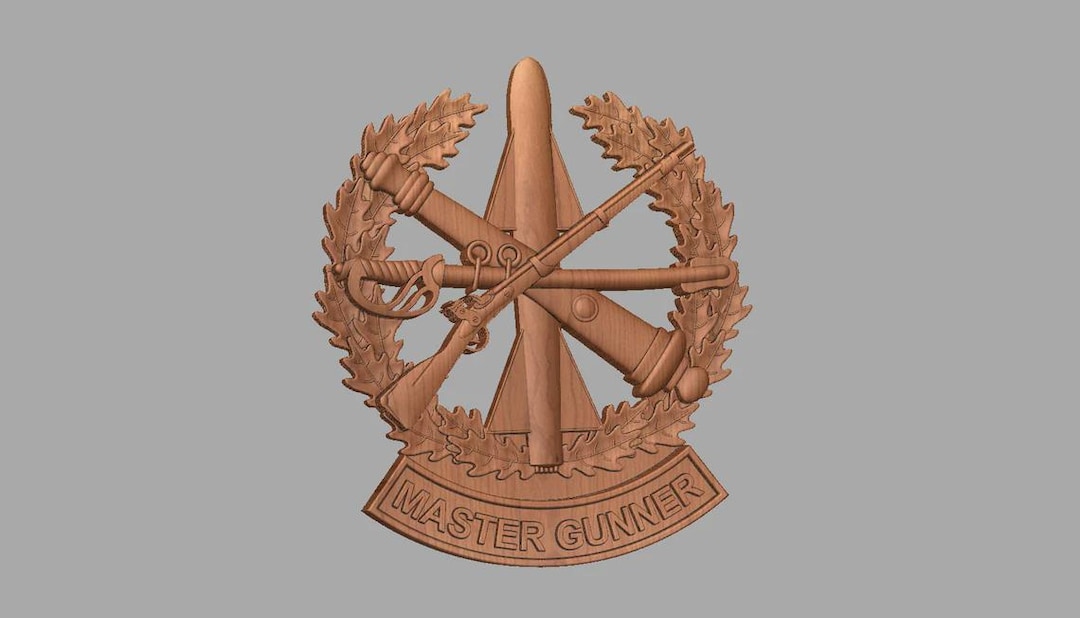 3D CNC Carved, Wood US Army Master Gunner Badge - Etsy