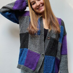 Patchwork Cardigan Knitting Machine Pattern PDF Digital Download - Etsy