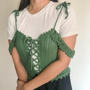 Snowdrop Lace Front Crop Top Crochet Pattern PDF Download - Etsy Canada