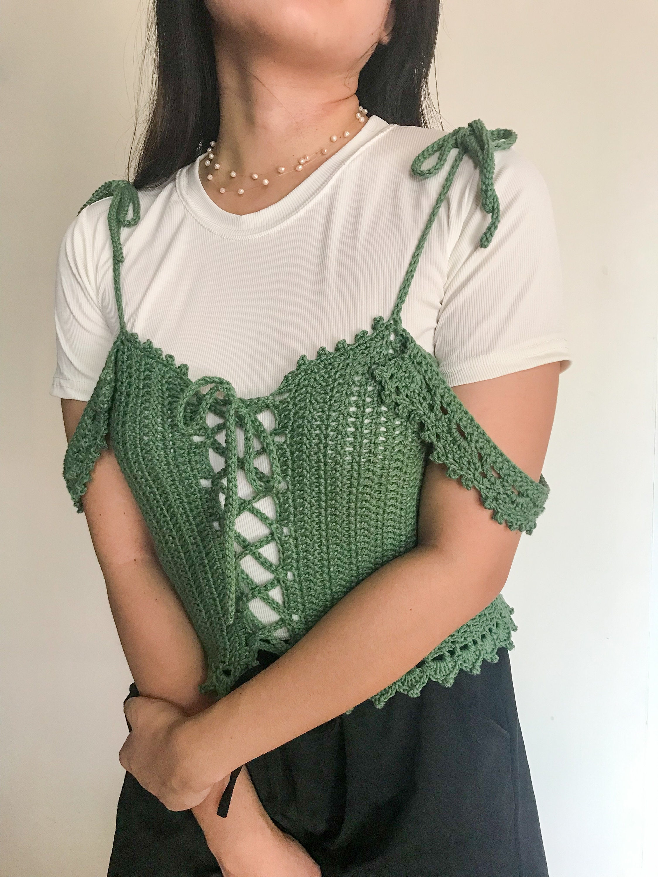 Snowdrop Lace Front Crop Top Crochet Pattern PDF Download - Etsy Canada