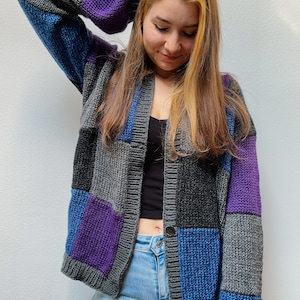 Patchwork Cardigan Knitting Machine Pattern PDF Digital Download - Etsy