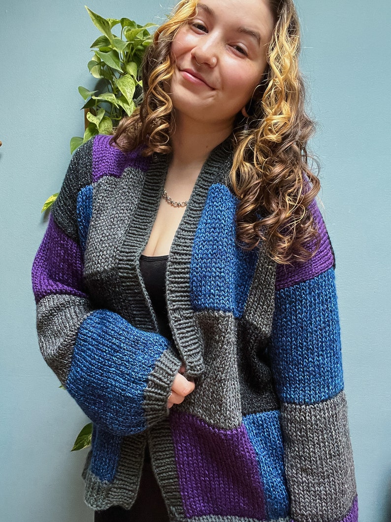 Patchwork Cardigan Knitting Machine Pattern PDF Digital - Etsy