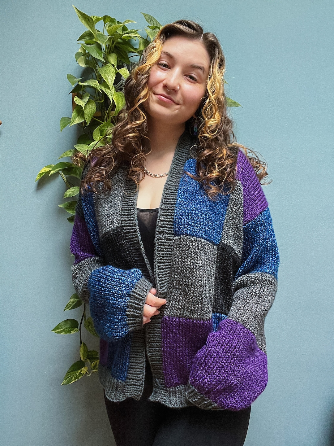 Patchwork Cardigan Knitting Machine Pattern PDF Digital Download - Etsy