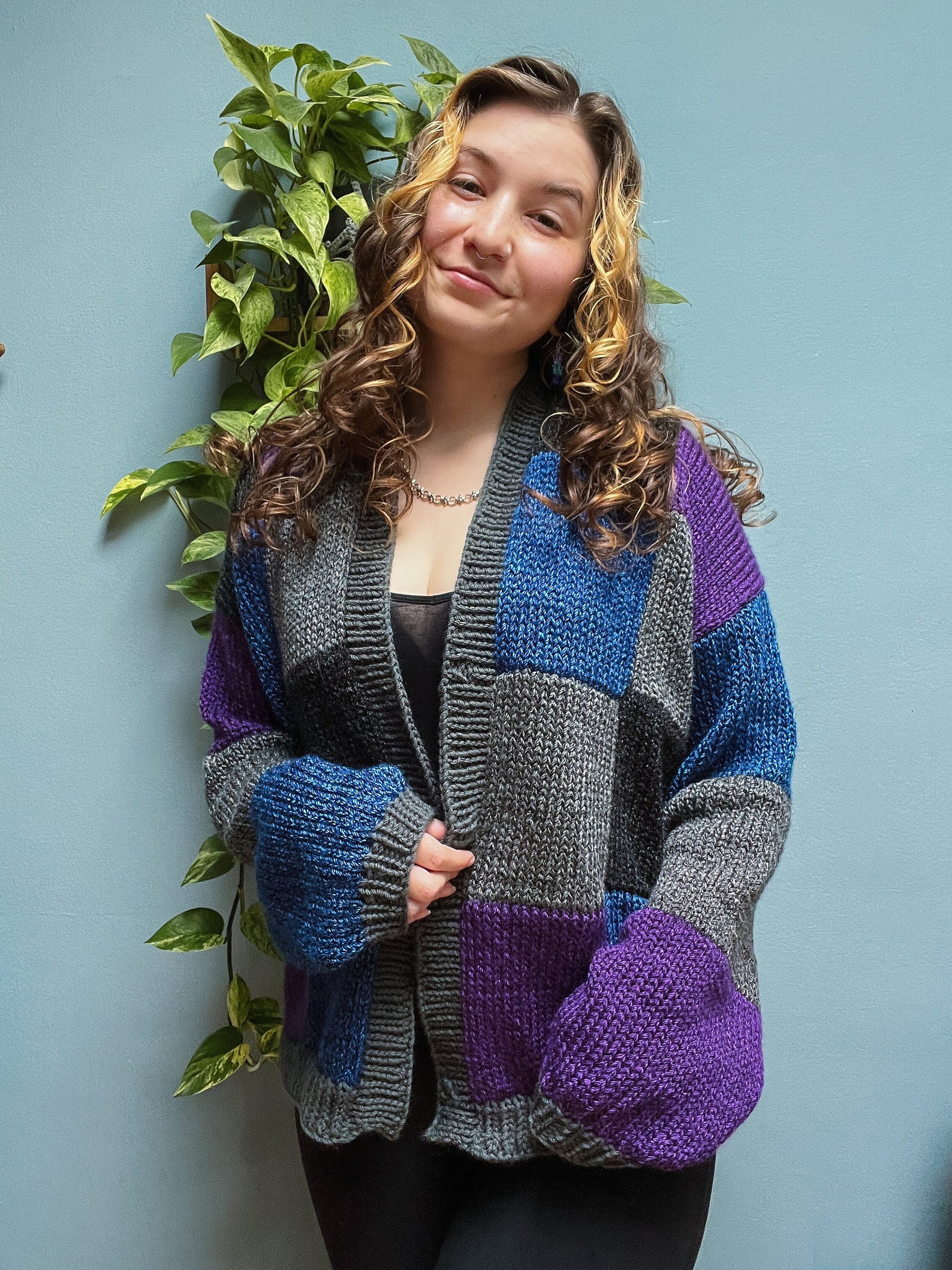 Patchwork Cardigan Knitting Machine Pattern PDF Digital Download - Etsy