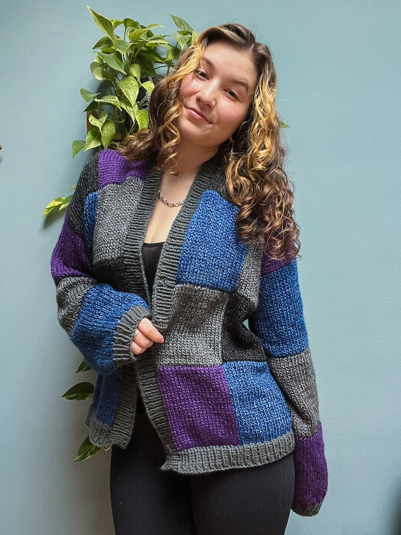 Patchwork Cardigan Knitting Machine Pattern PDF Digital - Etsy