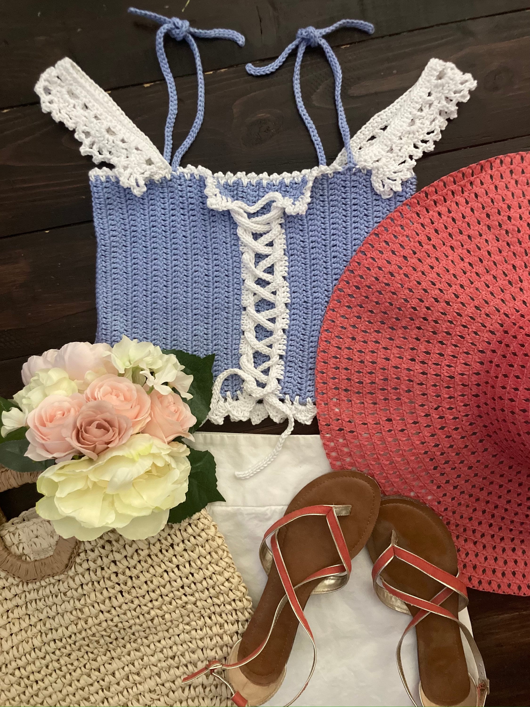 Snowdrop Lace Front Crop Top Crochet Pattern PDF Download - Etsy Canada