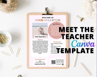 Boho Rainbow Meet the Teacher Editable Template Easy to Use - Etsy
