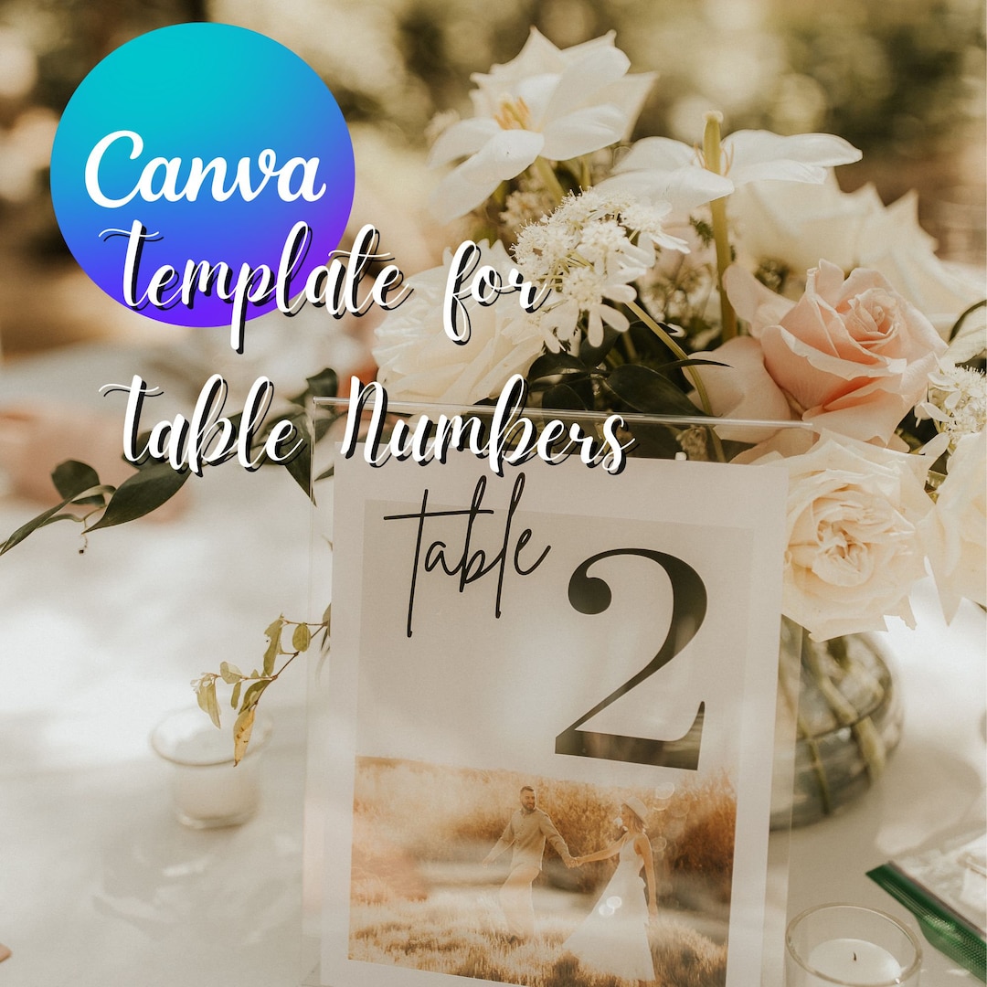 Canva Template Wedding Table Numbers - Etsy