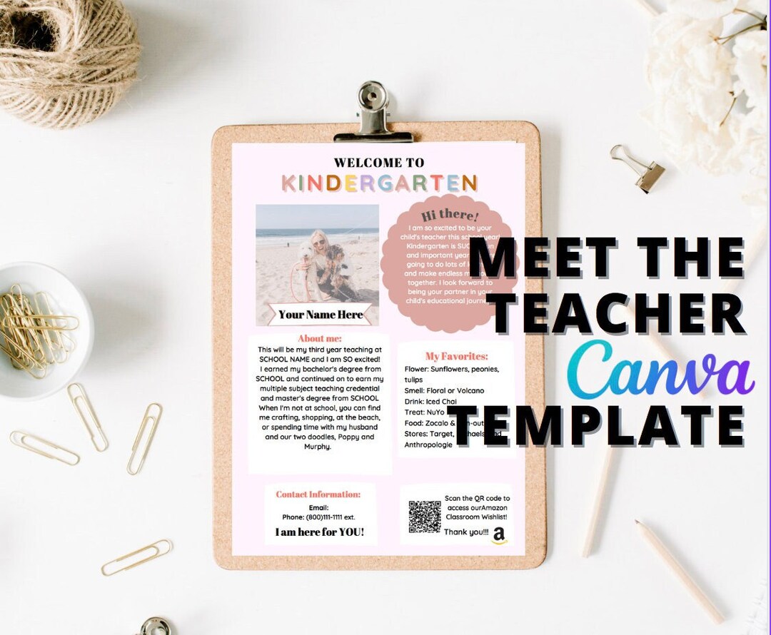 Meet the Teacher- EDITABLE CANVA TEMPLATE - Etsy