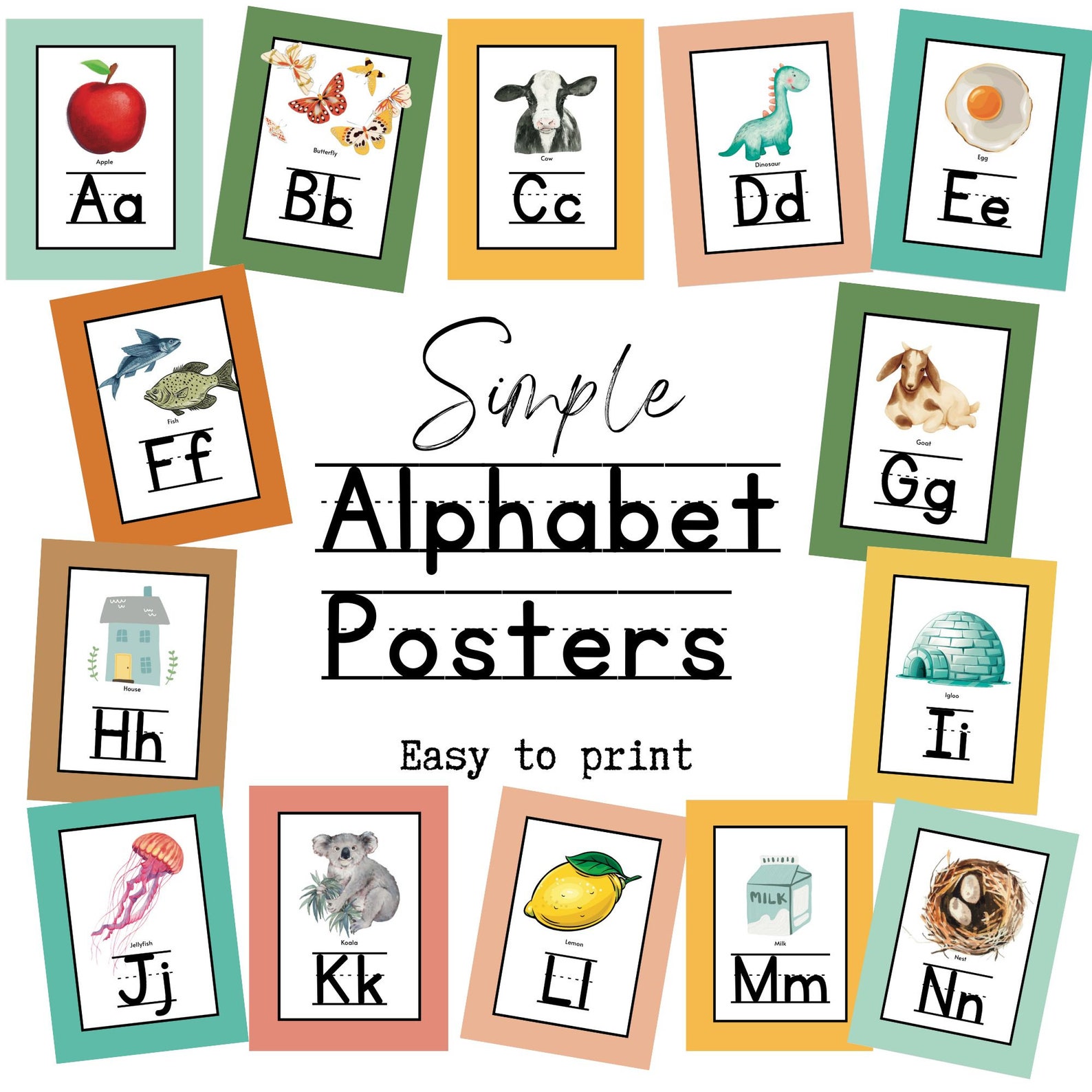 Digital- Classroom Alphabet Cards- Printable - Etsy