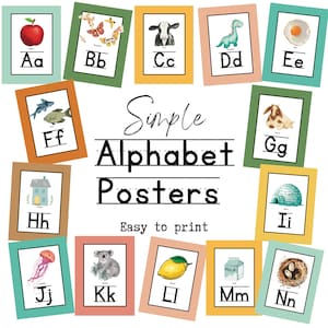 Alphabet Posters for Classroom Decor, Elementary Kindergarten Preschool ...