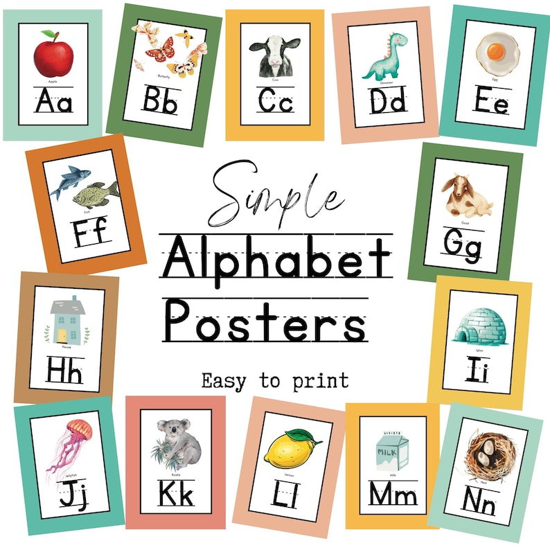 Digital- Classroom Alphabet Cards- Printable - Etsy