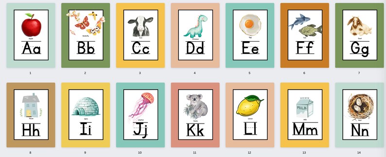 Digital Classroom Alphabet Cards Printable - Etsy