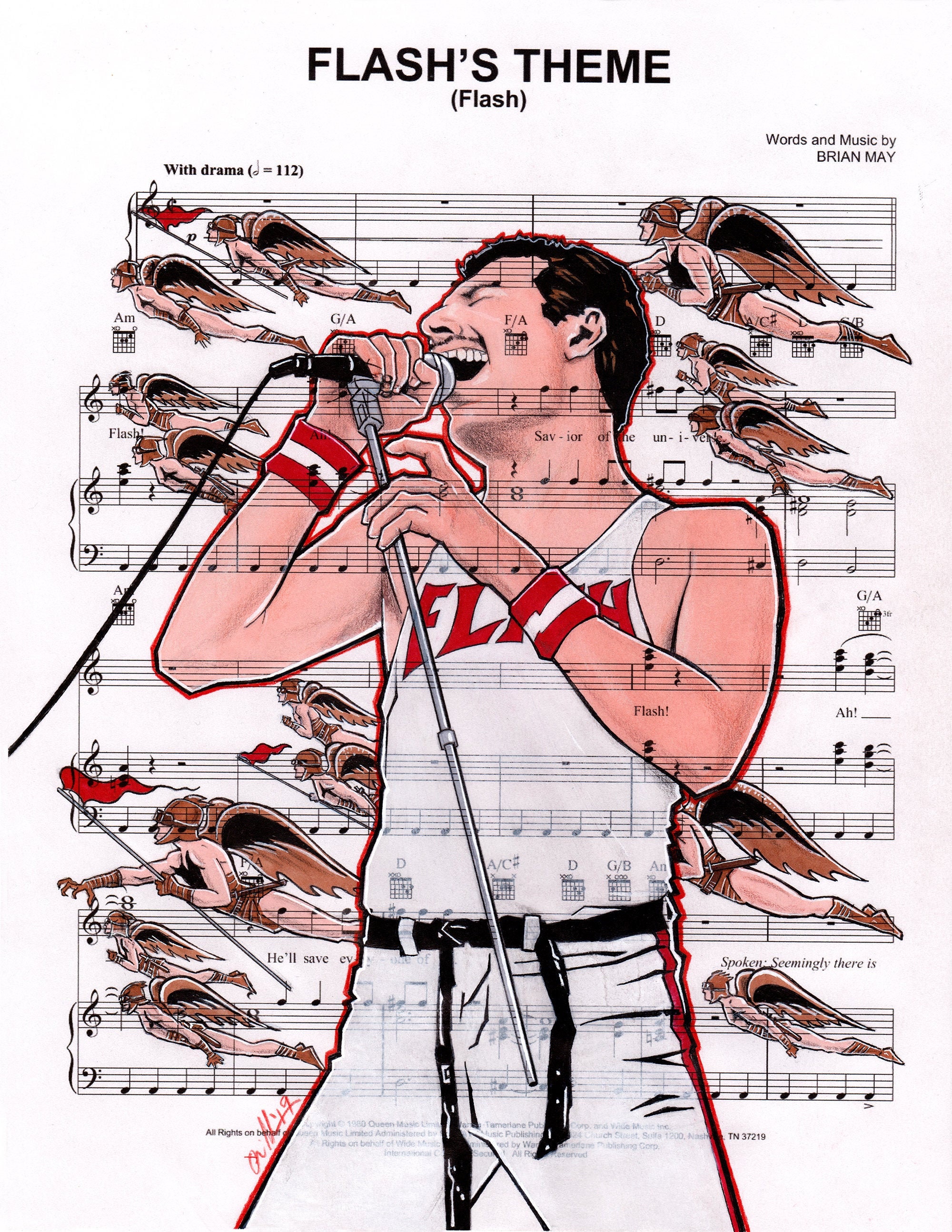 MUSIC ART: Freddie Mercury/flash Gordon - Etsy