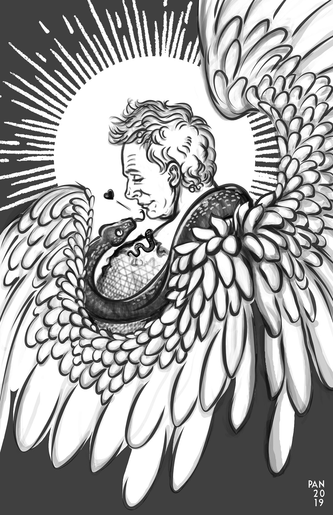 Angel + Snake 11x17 Print - Etsy