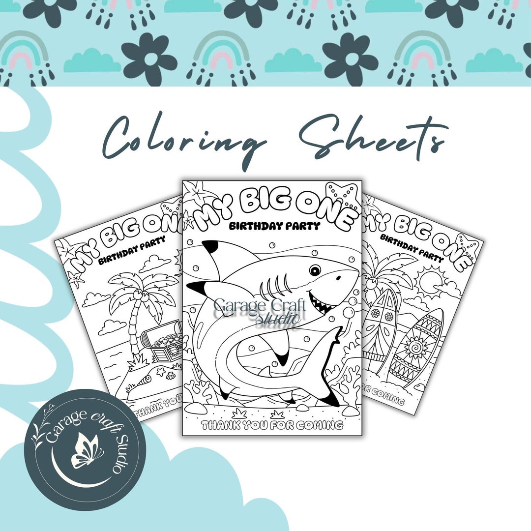 The Big One Coloring Sheet Big One Birthday Coloring Sheet Party Favors ...