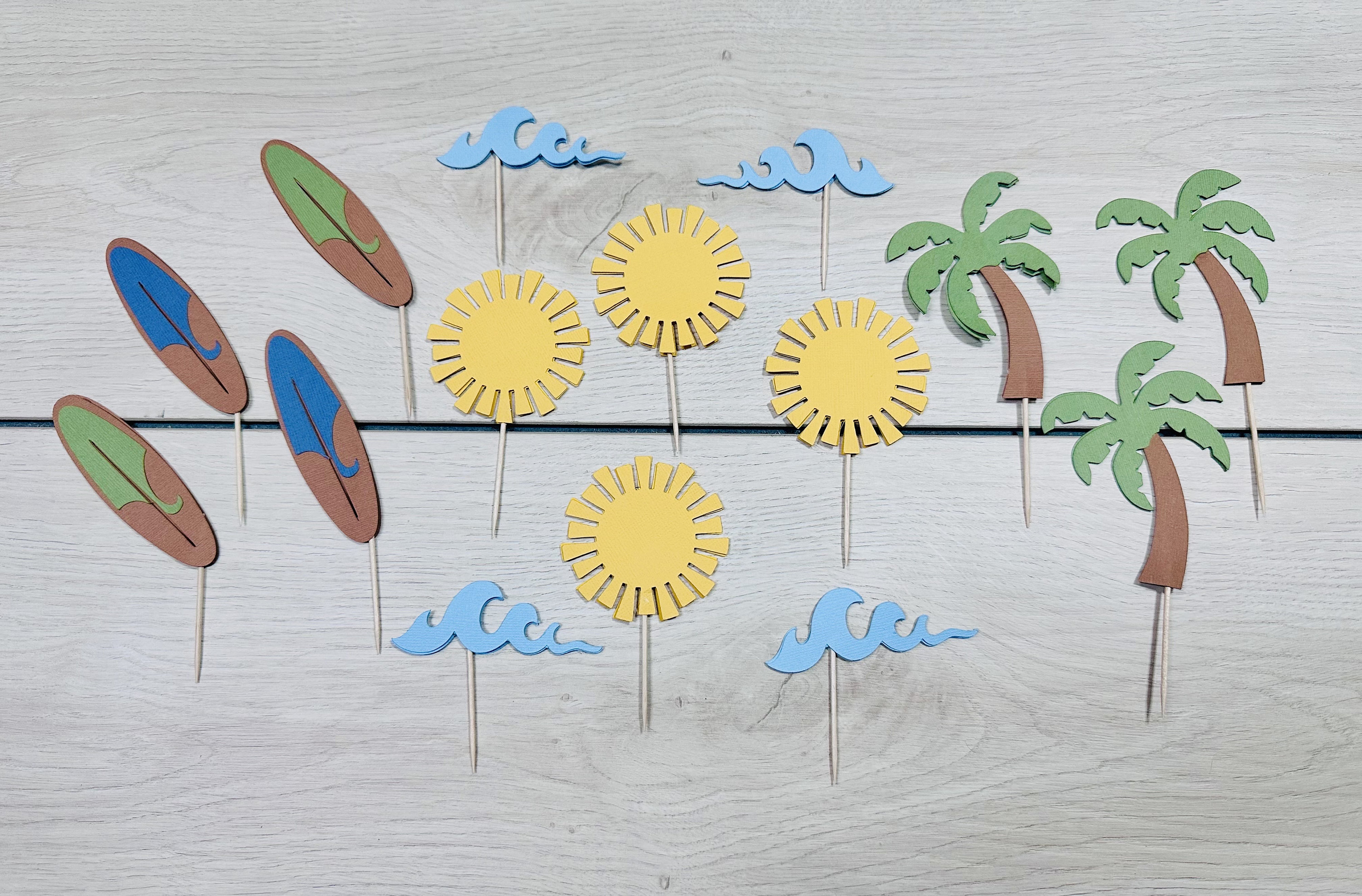 Big One Surf Cupcake Toppers Surfboard 1st Birthday Party Decor Surf ...