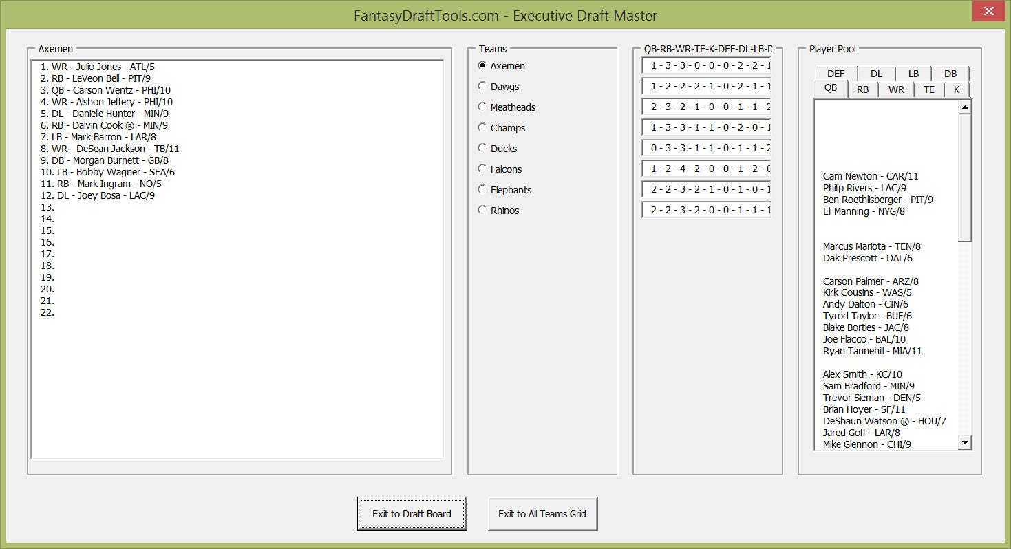 2025 Fantasy Football Draft Software - Etsy