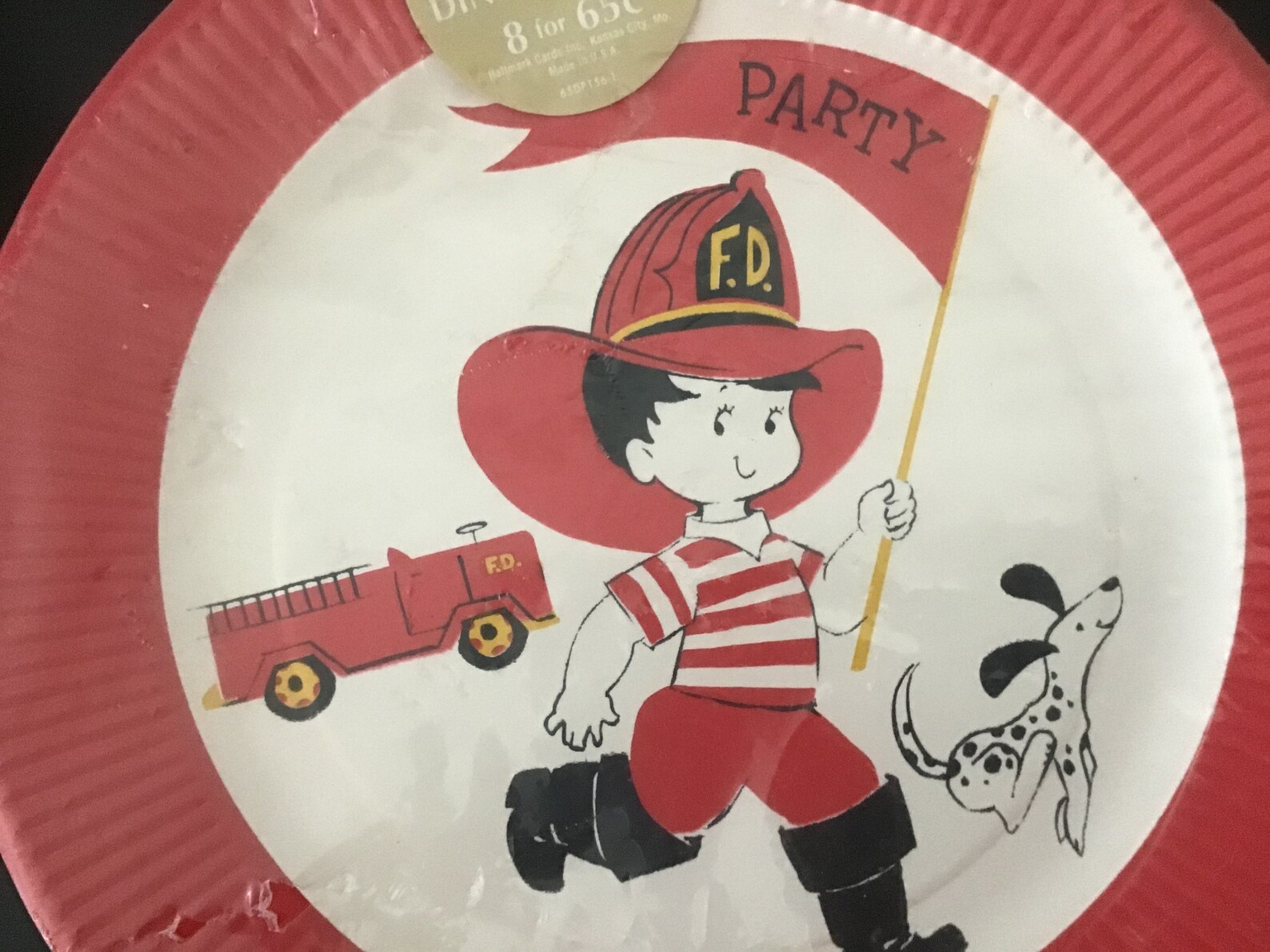 Vintage Hallmark Fireman Party Plates - Etsy
