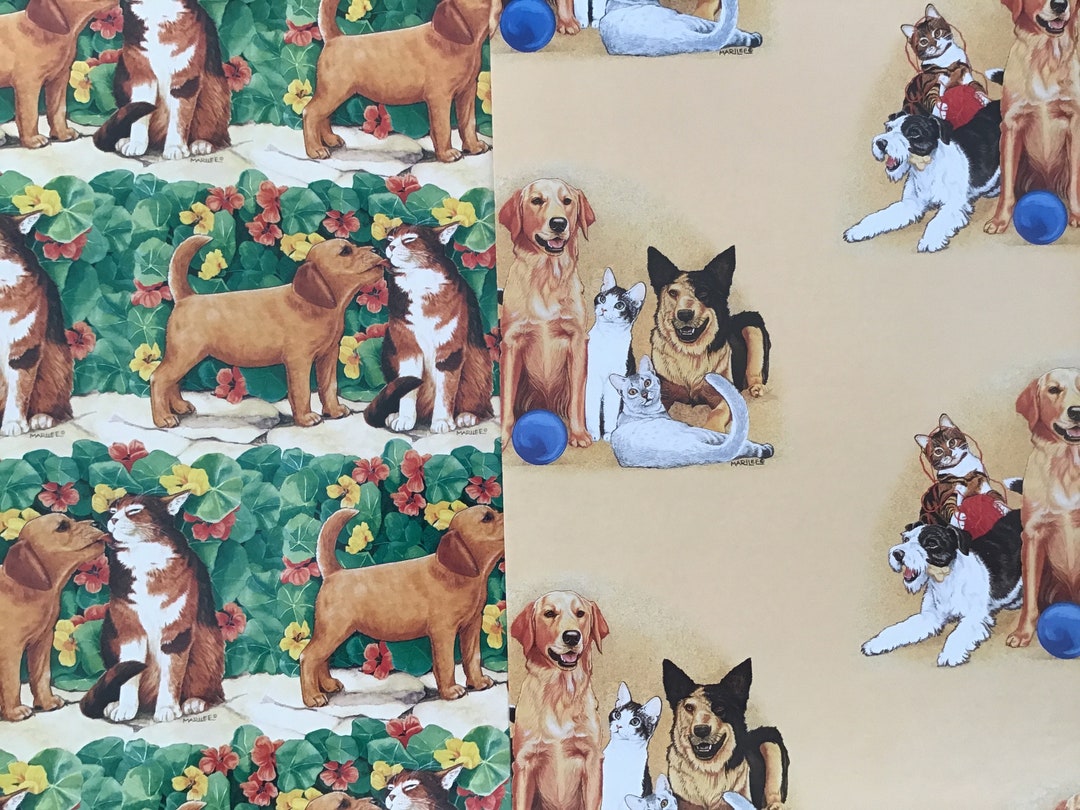 Vintage Dog and Cat Wrapping Paper by Marilee Carol - Etsy
