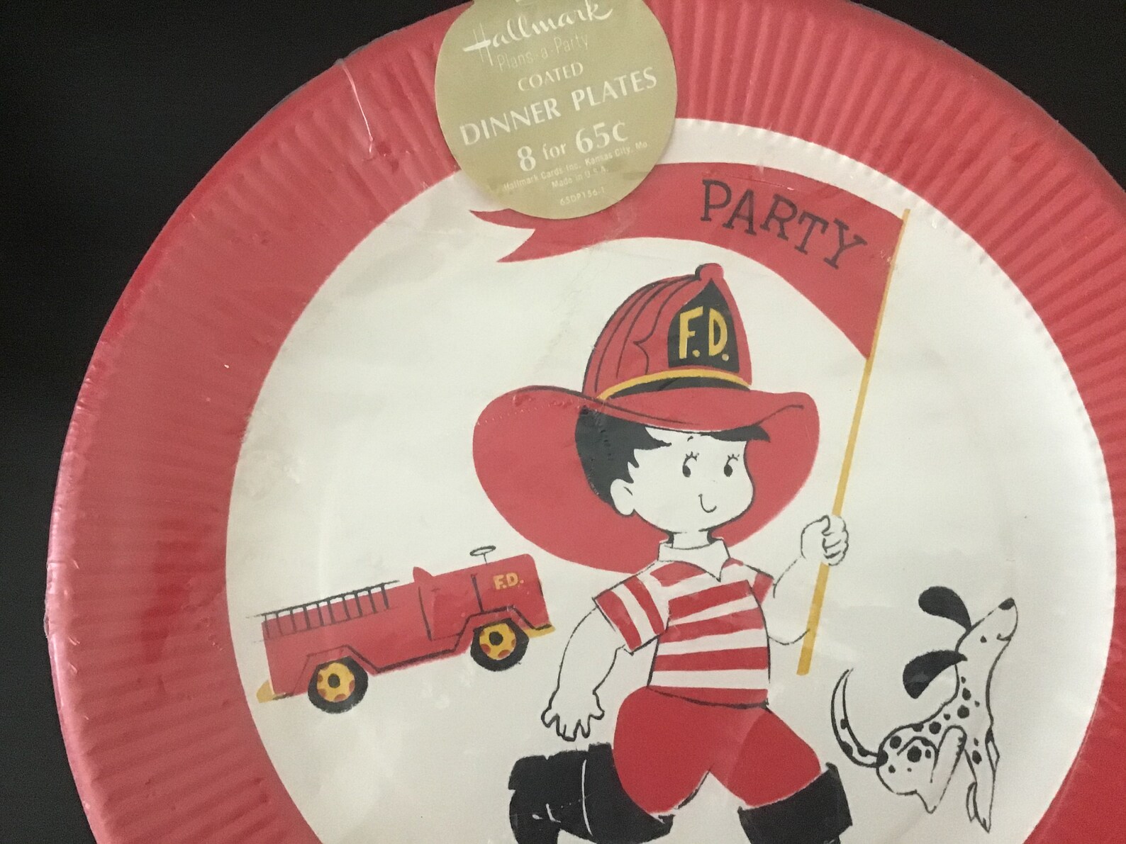 Vintage Hallmark Fireman Party Plates - Etsy