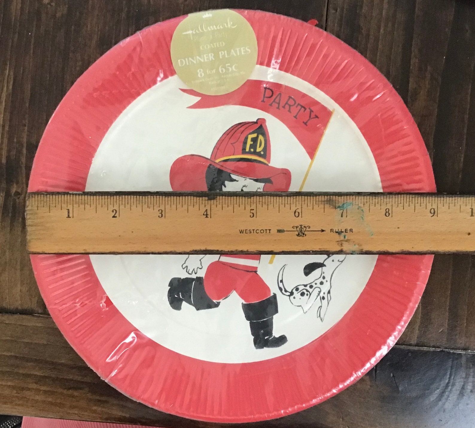 Vintage Hallmark Fireman Party Plates - Etsy