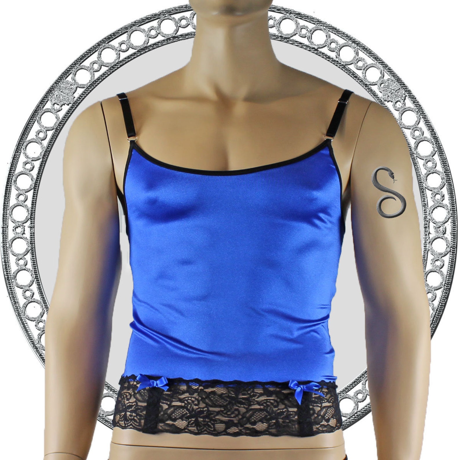 Mens Joanne Camisole Bustier Garter Top With Pouch G String And Etsy