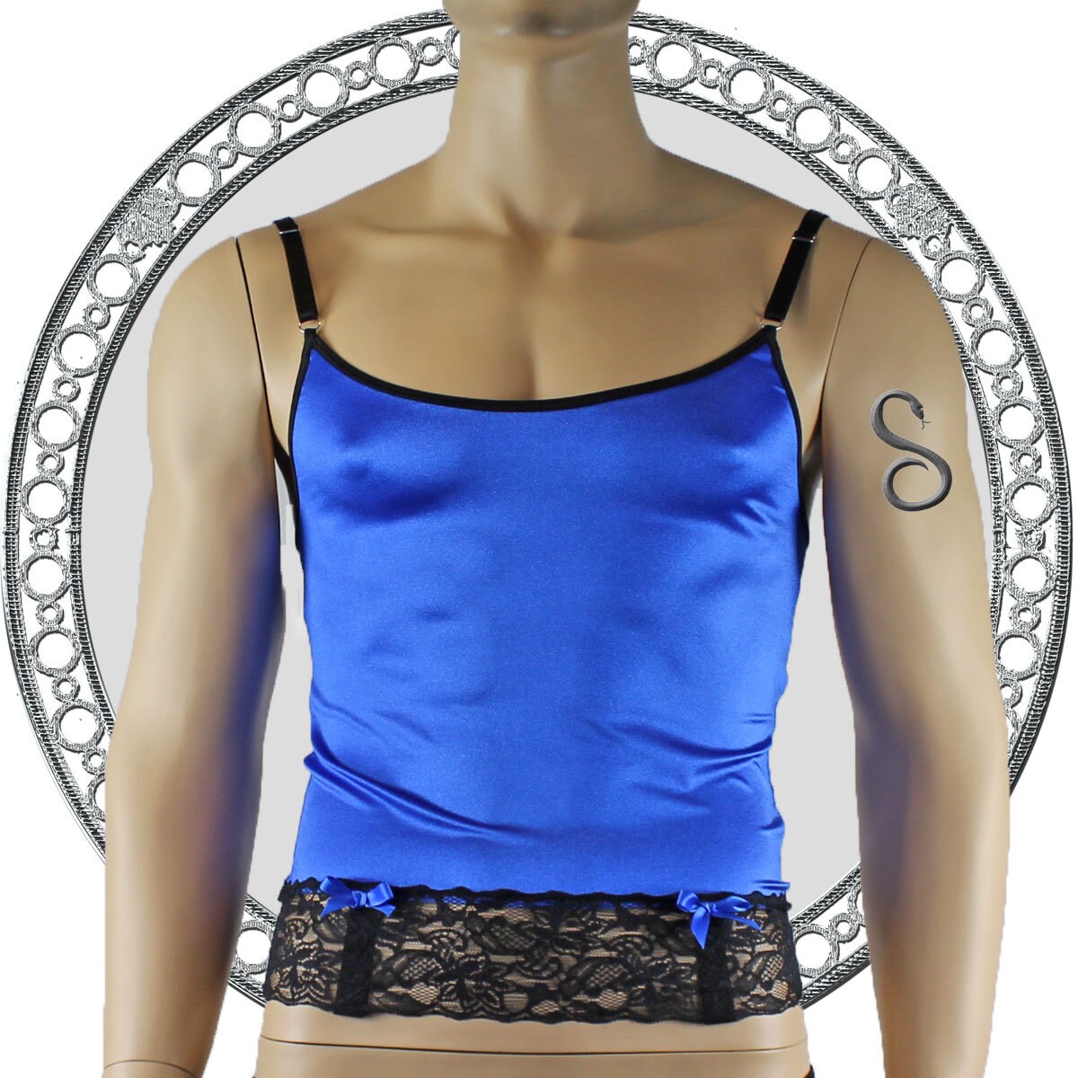 Mens Camisole Bustier Garter Top With Pouch G String And Etsy