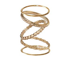 Five Stacking Toe Ring Bands / Skinny Bands Bee Braid & Scroll / Small Toe or Knuckle Rings ...