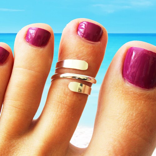 Pipeline Wrap-around Toe Ring / Spiral & Semi-adjustable / - Etsy