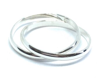 Sterling Silver Handmade interlocking Rolling Ring