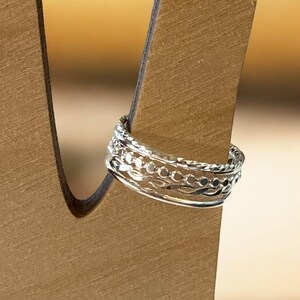 Five Stacking Toe Ring Bands / Skinny Bands Bee Braid & Scroll / Small Toe or Knuckle Rings ...