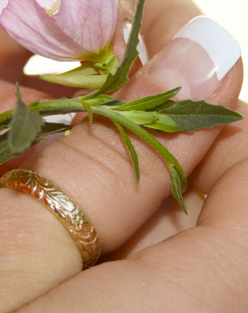 Garden Party Floral Design Ring / 5mm Wide / Gold Fill or .925 - Etsy