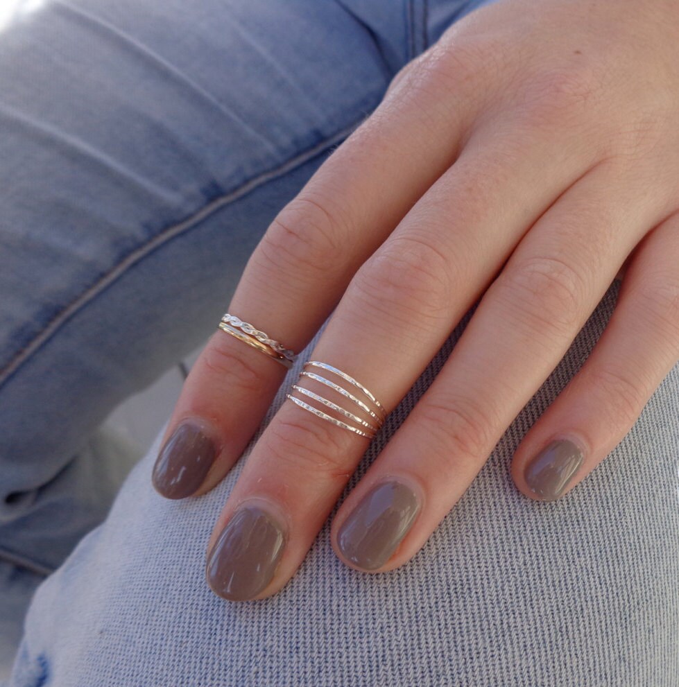 Four Strand Fitted Toe Ring / Sterling & Gold Fill Thin Strand | Etsy