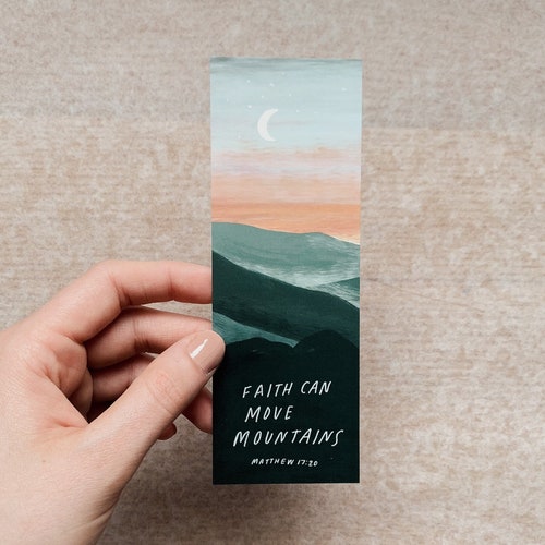 Faith Can Move Mountains Journal Bible Bookmark Christian - Etsy